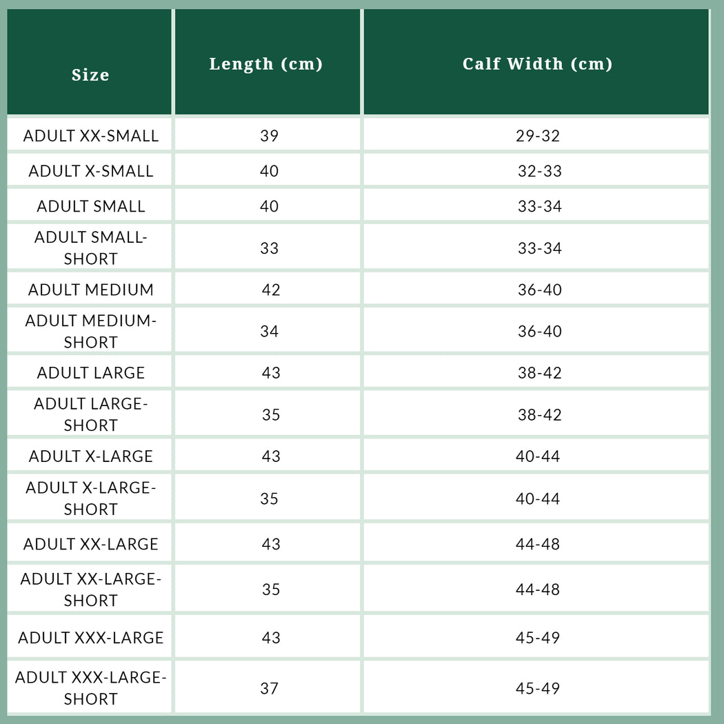 Half Chaps & Gaiters Size Guides – Tuffa Boots