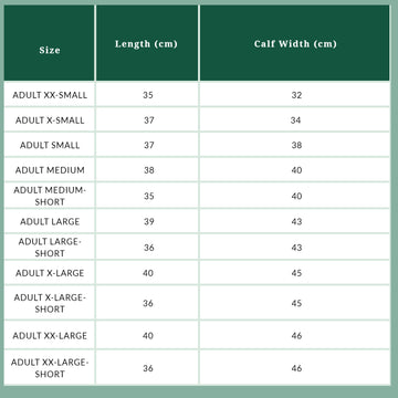 Half Chaps & Gaiters Size Guides – Tuffa Boots