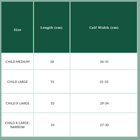 Half Chaps & Gaiters Size Guides – Tuffa Boots