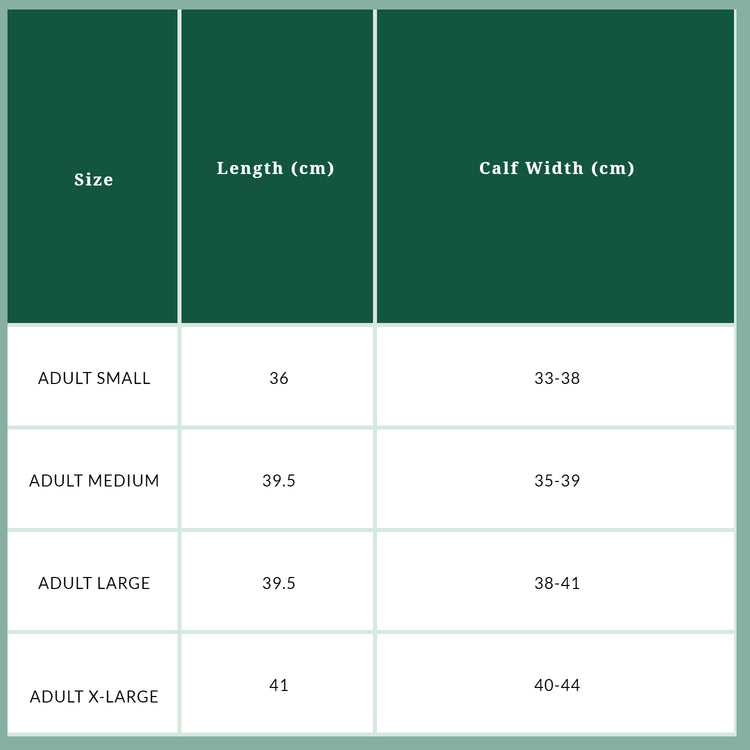 Half Chaps & Gaiters Size Guides – Tuffa Boots